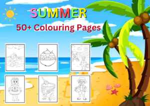 Summer Coloring Book 50+ Pages Class 1 - Brainiac Worksheets