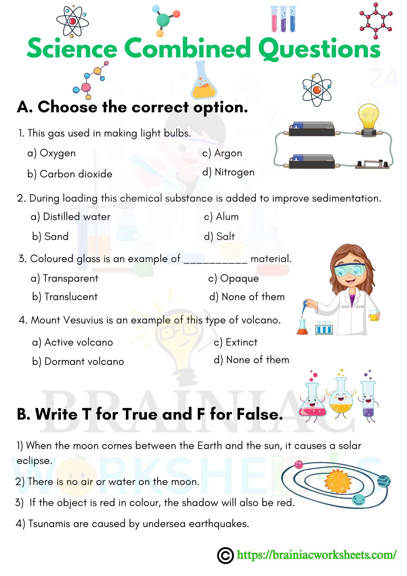 Class 5 Science Combined Questions Worksheet - Brainiac Worksheets Class 5 Science Combined Questions Worksheet - Brainiac Worksheets
